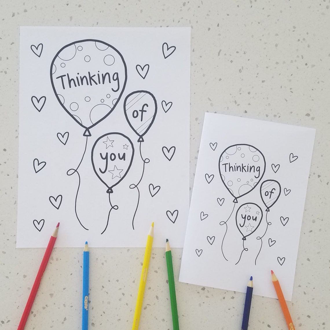 NEW Printable Thinking of You Coloring Pages and Cards part - Etsy