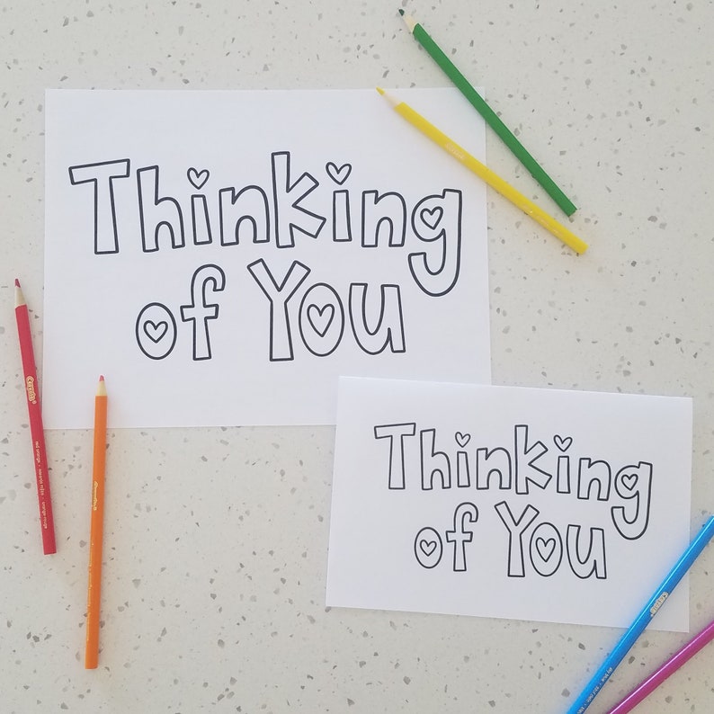 NEW Printable Thinking of You Coloring Pages and Cards (part 2), Adult ...