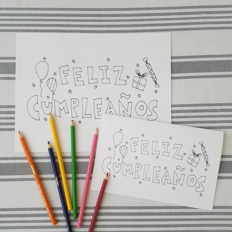Printable Happy Birthday Coloring Pages and Cards, Adult and Kid ...
