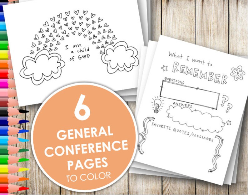 Printable General Conference Coloring Pages and Notes, Adult and Kid ...