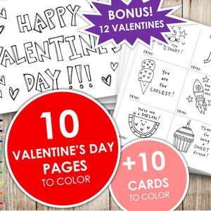 Printable Valentine’s Day Cards and Coloring Pages, Adult and Kid ...
