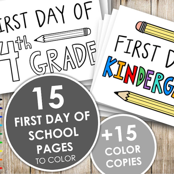 First Grade Coloring Sheets Etsy