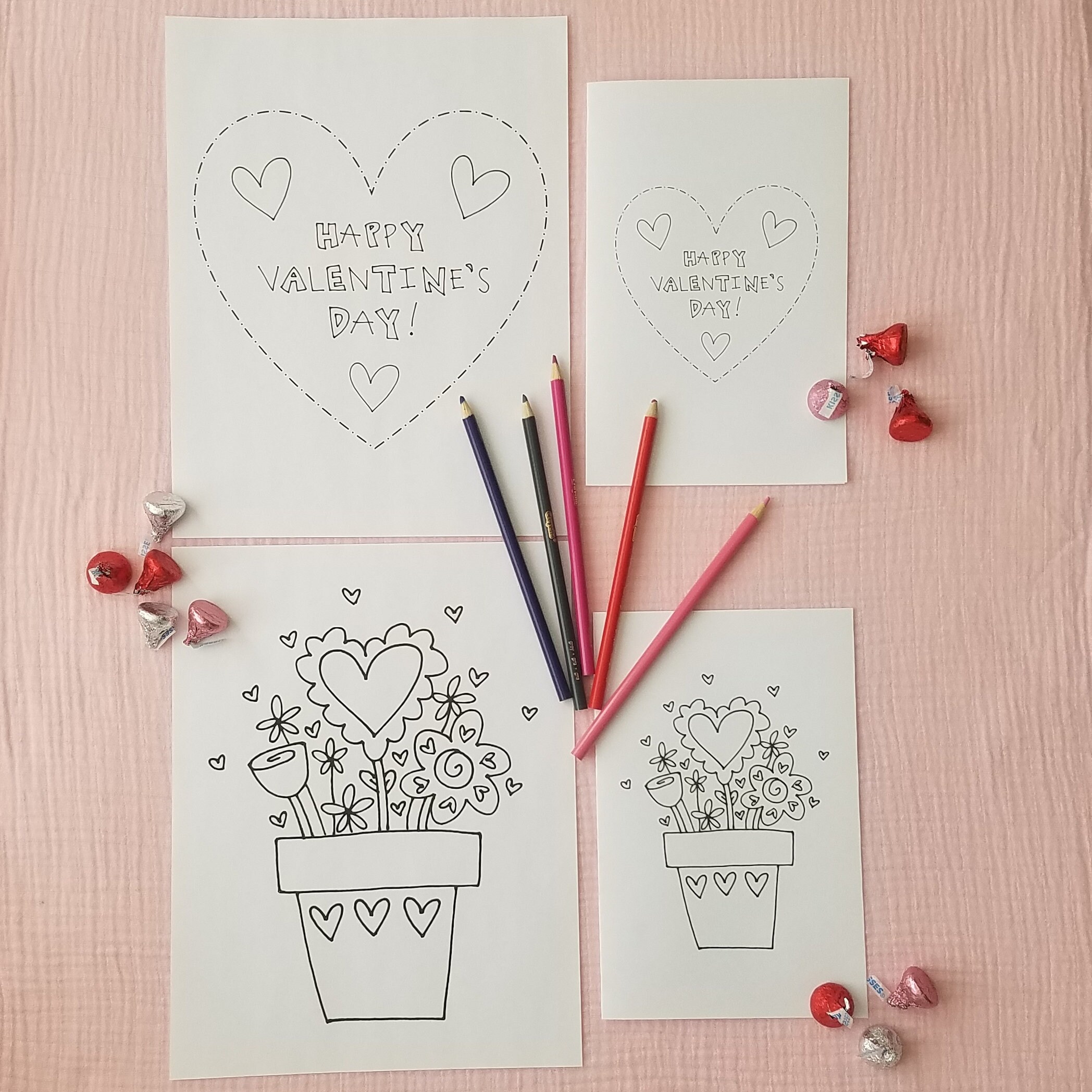 Printable Valentine’s Day Cards and Coloring Pages, Adult and Kid ...