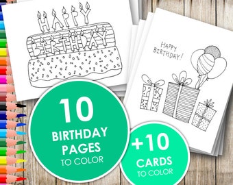 Feliz Cumpleanos Coloring Pages - Etsy