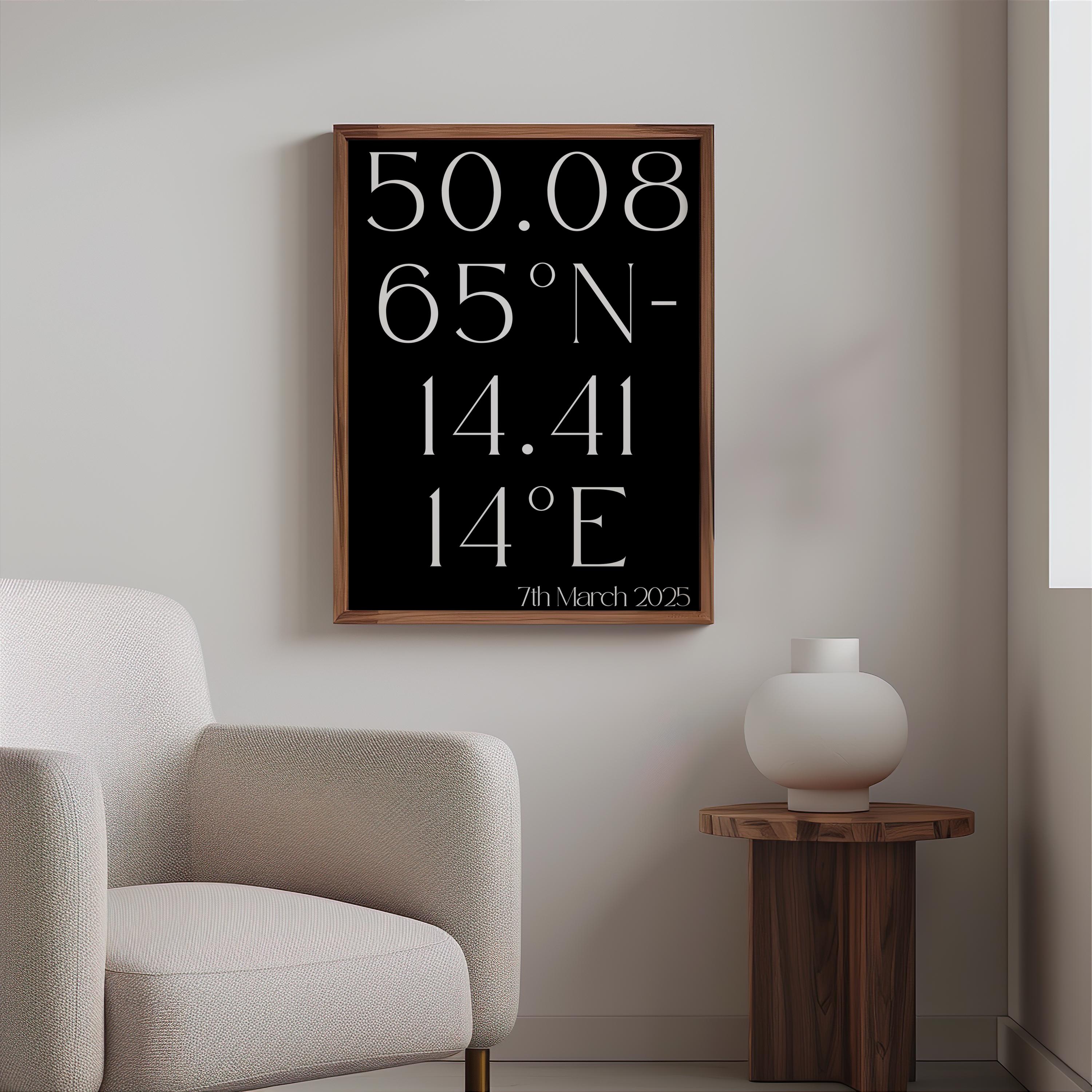 Personalised Coordinate Print, Custom Engagement Anniversary Wedding ...