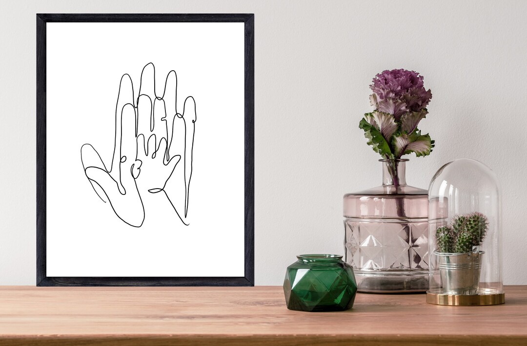 Line Drawing Print, Family Line Drawing, Line Drawing Print, Baby ...