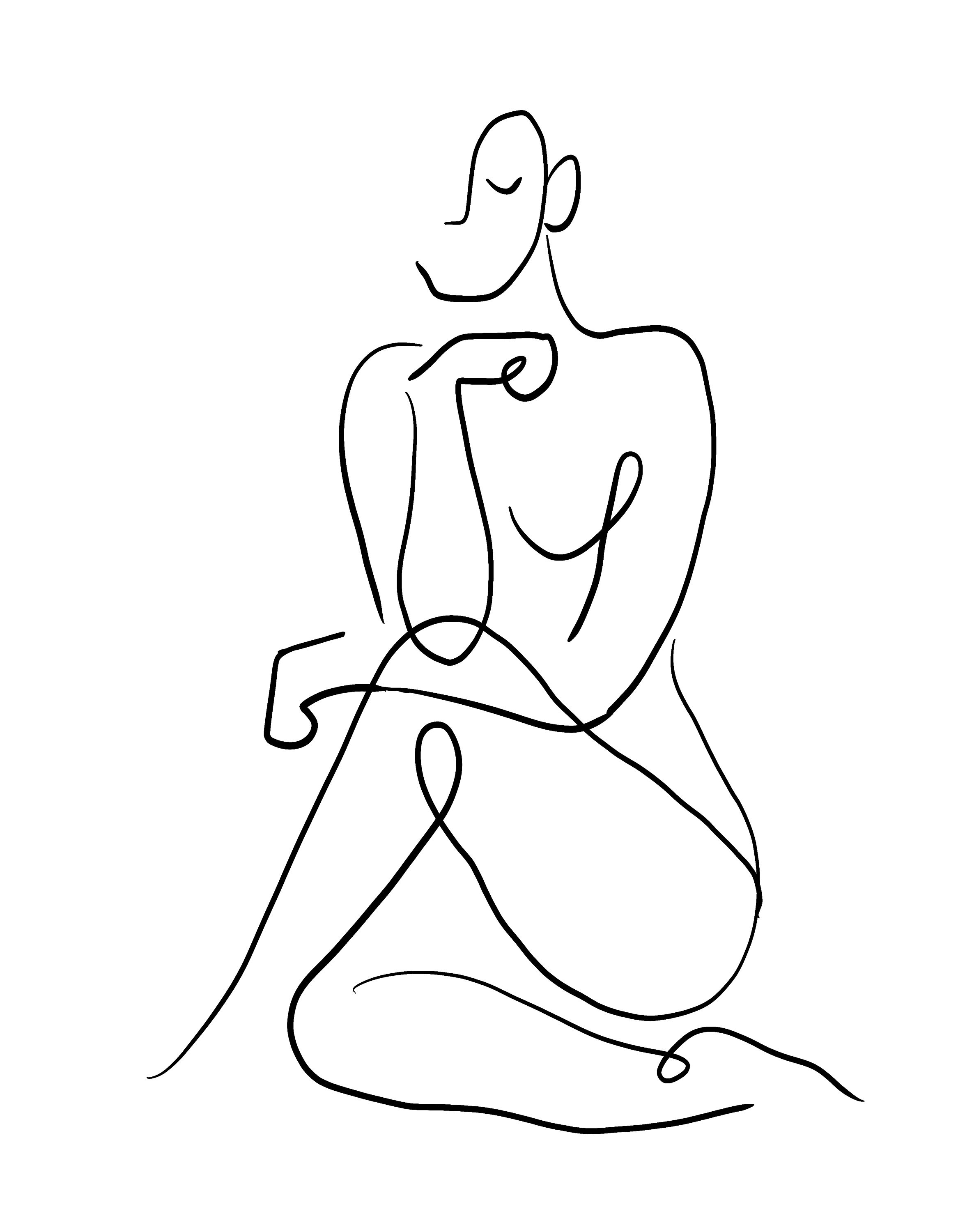 Line Drawing Print Woman Figure Abstract Interior Home | Etsy