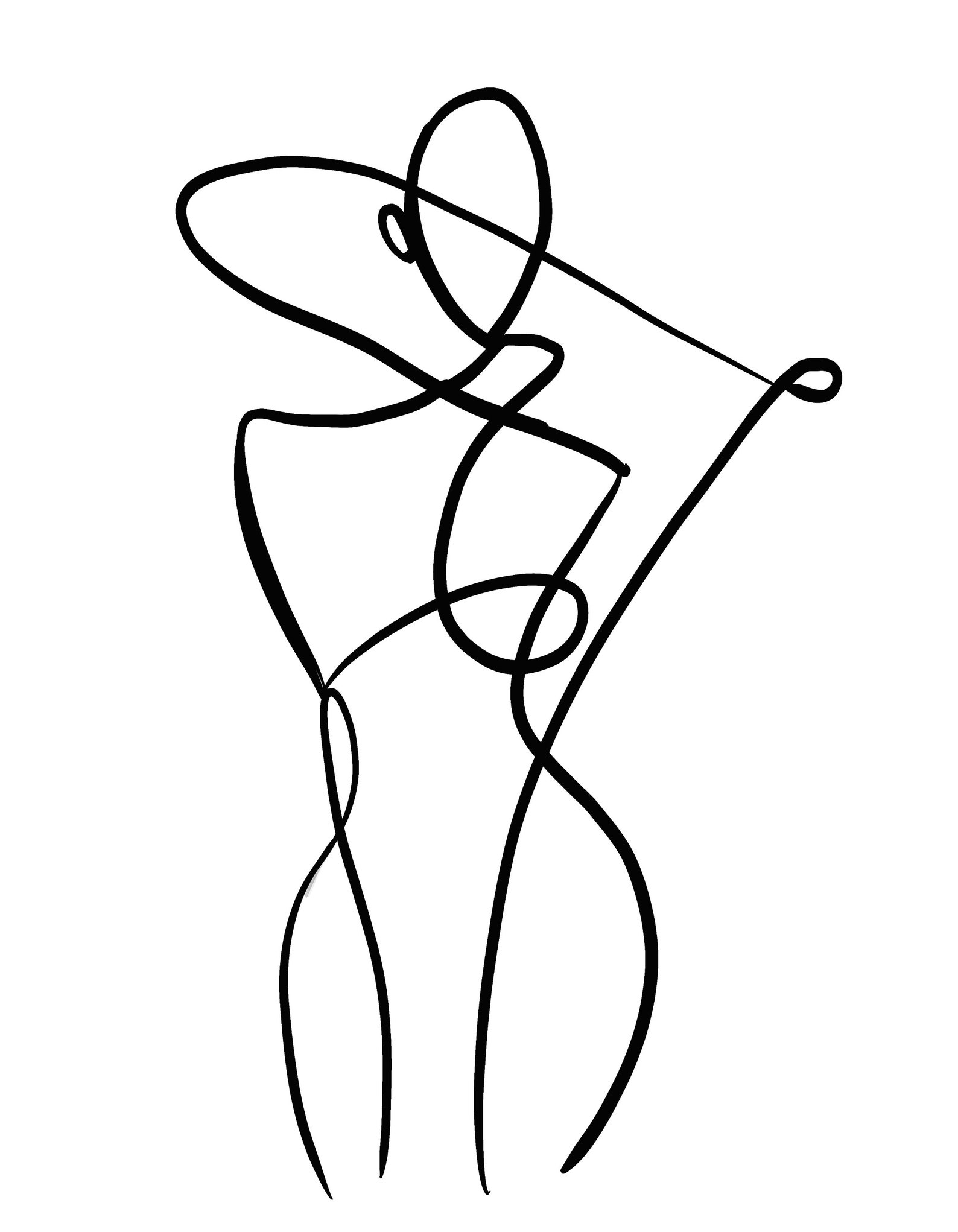 Set of 5 Line Drawing Woman Figure Abstract Interior | Etsy