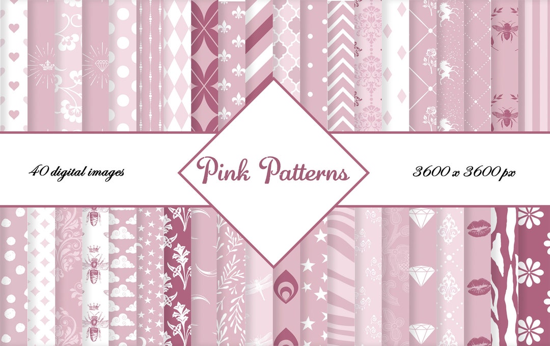Pink Scrap Digital Paper, Pink Princess Pattern, Girl Scrapbook Paper ...