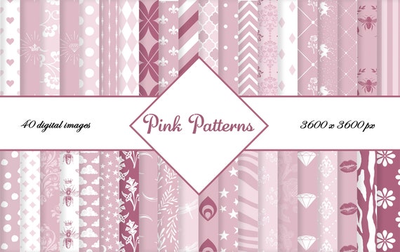 Pink scrap digital paper Pink princess pattern Girl | Etsy