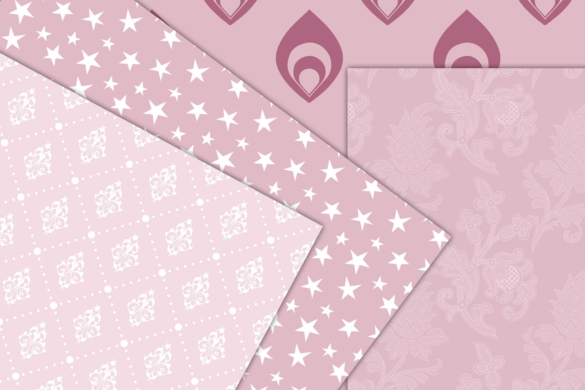 Pink Scrap Digital Paper Pink Princess Pattern Girl - Etsy