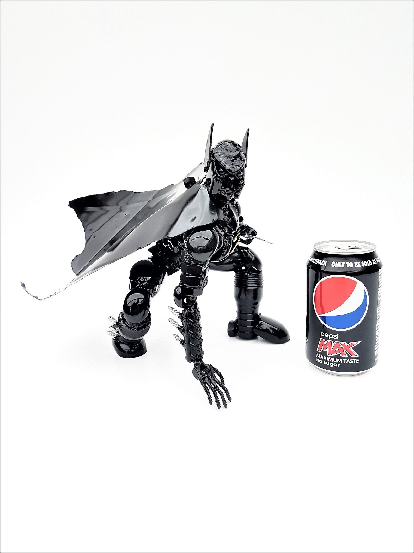 Batman Crouching Big black and Silver Version to Choose From | Etsy