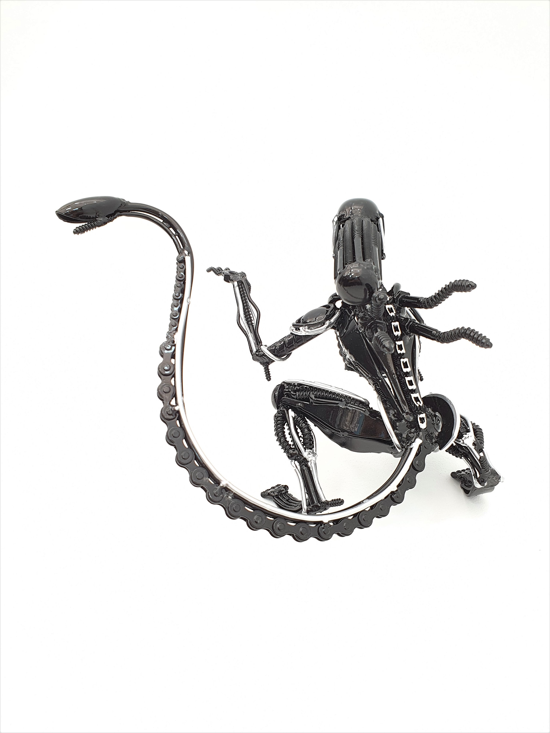 Alien Creeping Black Edged Recycled Handmade Metal Art | Etsy