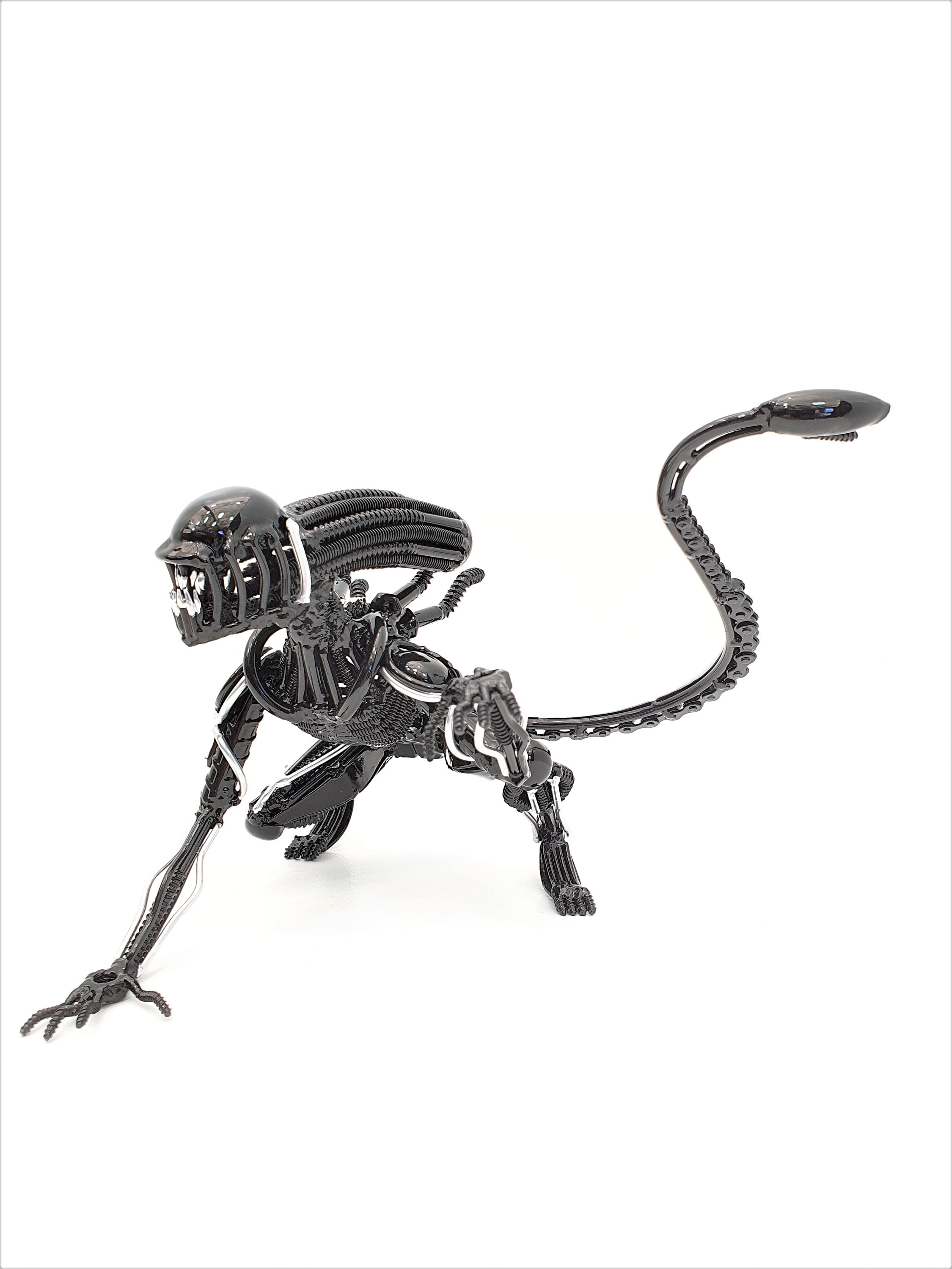Alien Creeping Black Edged Recycled Handmade Metal Art | Etsy