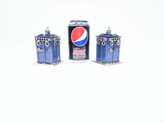 Tardis Small Painted Sci Fi Handmade Recycled Metal Art Productions ...