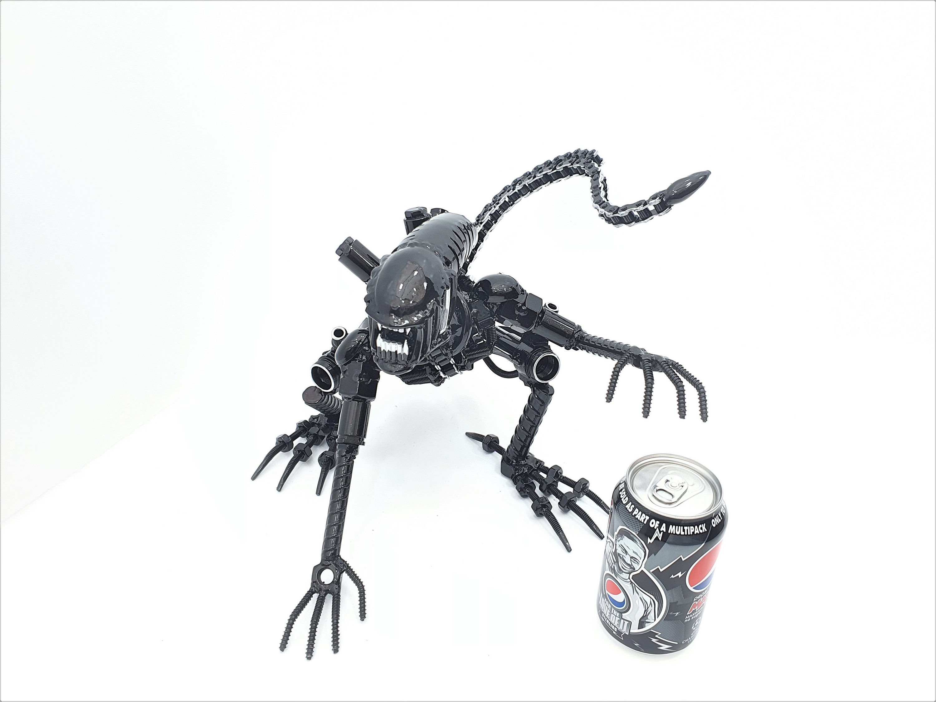 Alien 40cm Creeping Black Edged Handmade Recycled Metal Art | Etsy UK