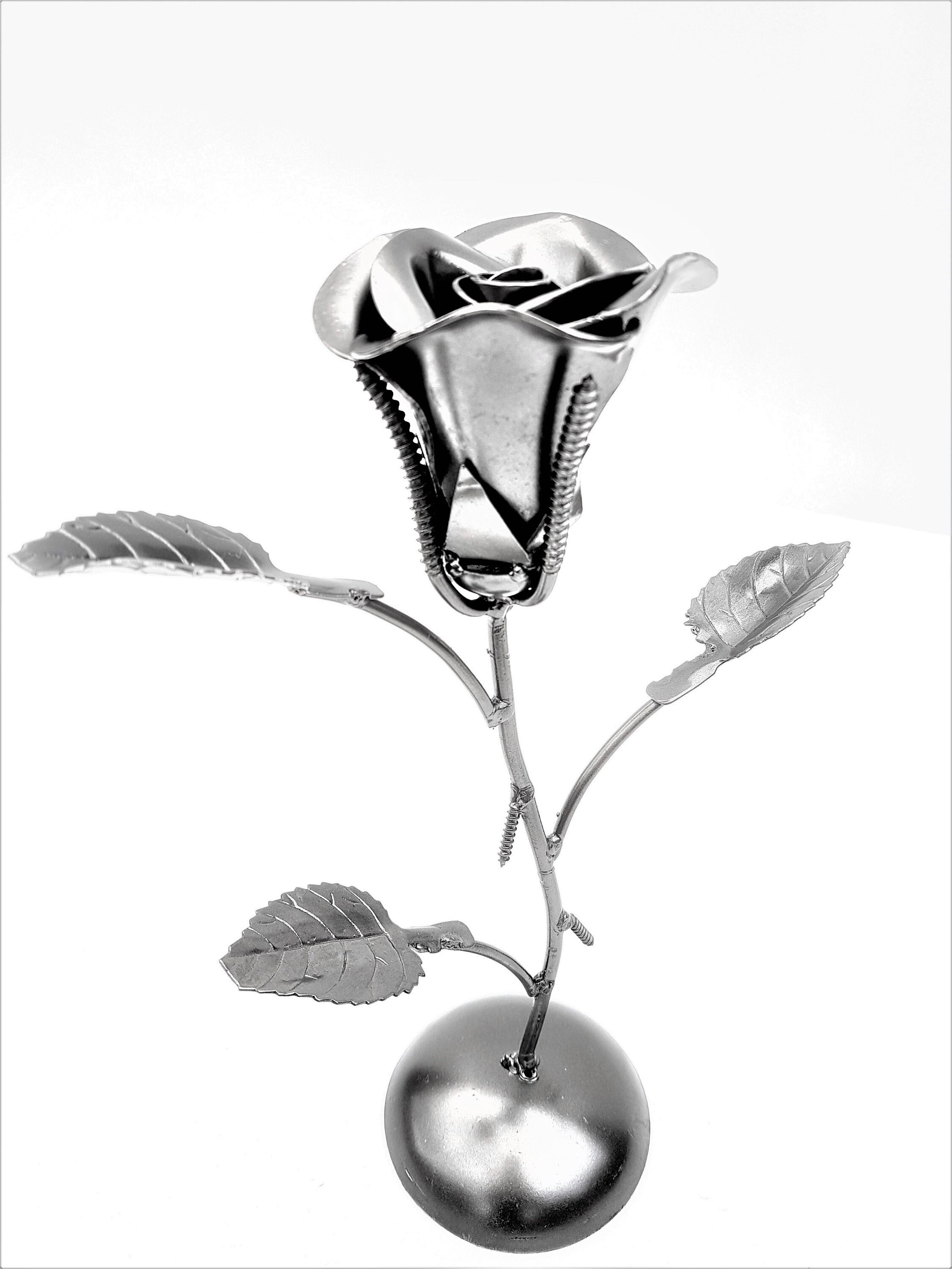 Flower Rose Handmade Sculpture Metal Art Productions | Etsy