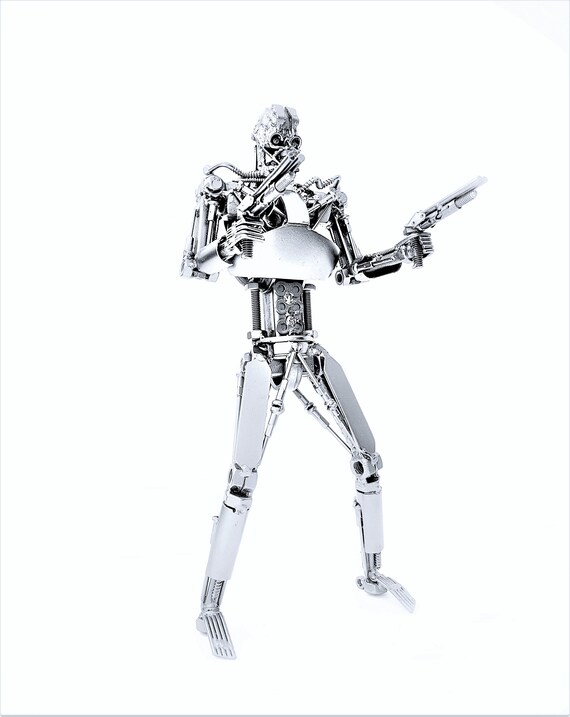 Terminator Two Guns Sci-fi Handmade Recycled Sculpture Metal | Etsy