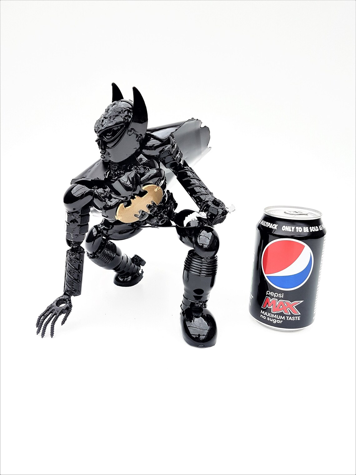 Batman Crouching Big Black and silver version to choose from | Etsy