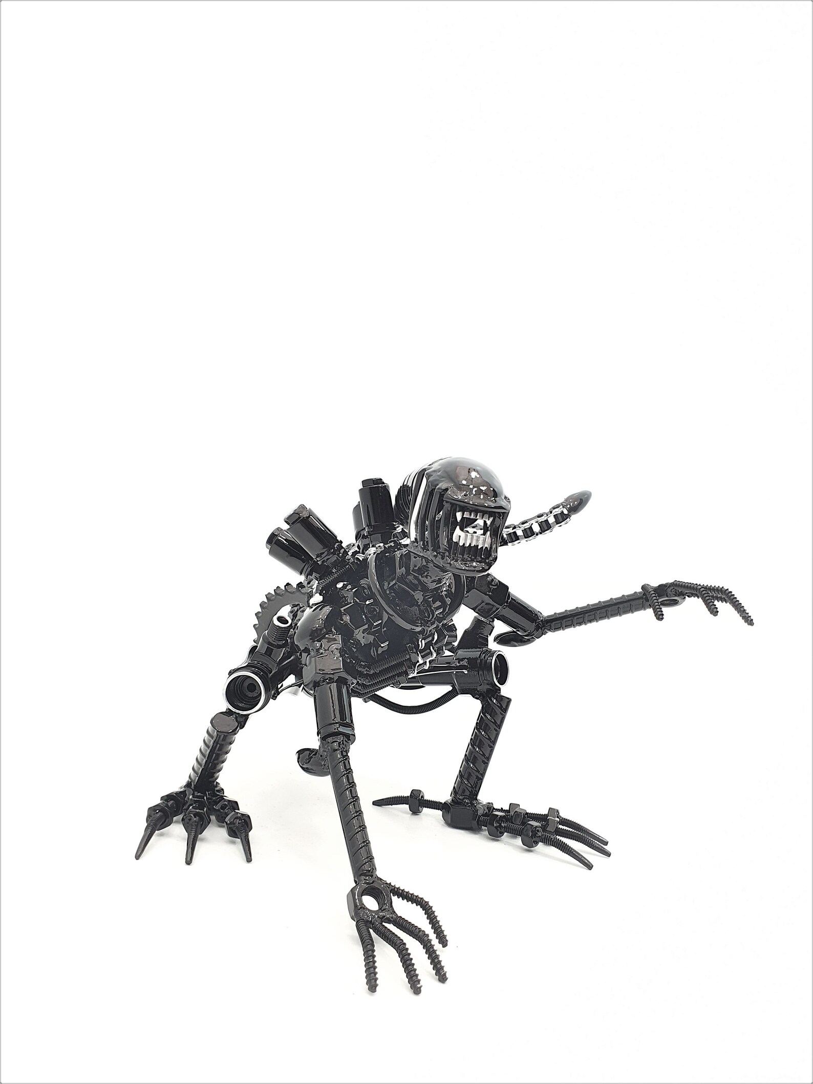 Alien 40cm Creeping Black Edged Handmade Recycled Metal Art | Etsy UK