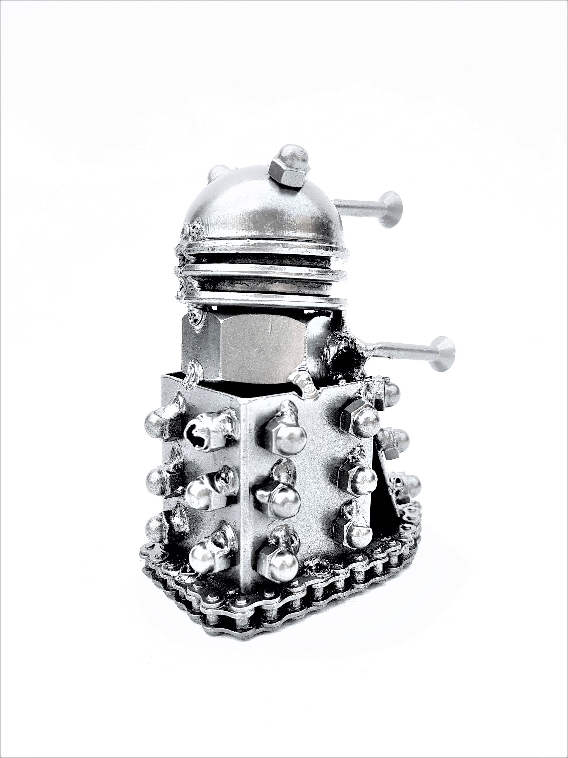 Dalek Small Silver Dr Who Handmade Recycled Metal Art - Etsy UK