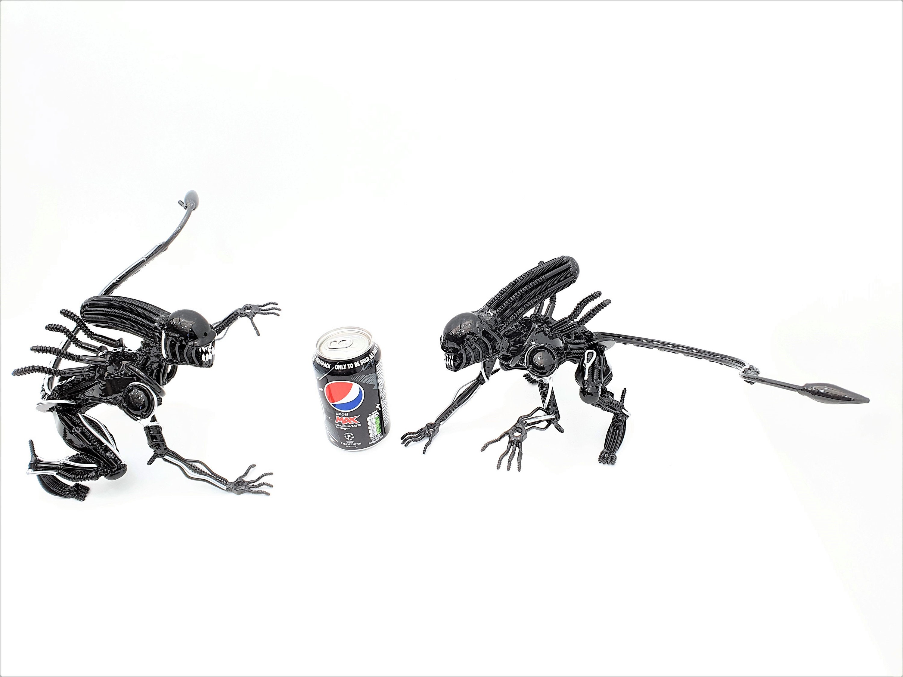 Alien Creeping Black Edged Recycled Handmade Metal Art | Etsy