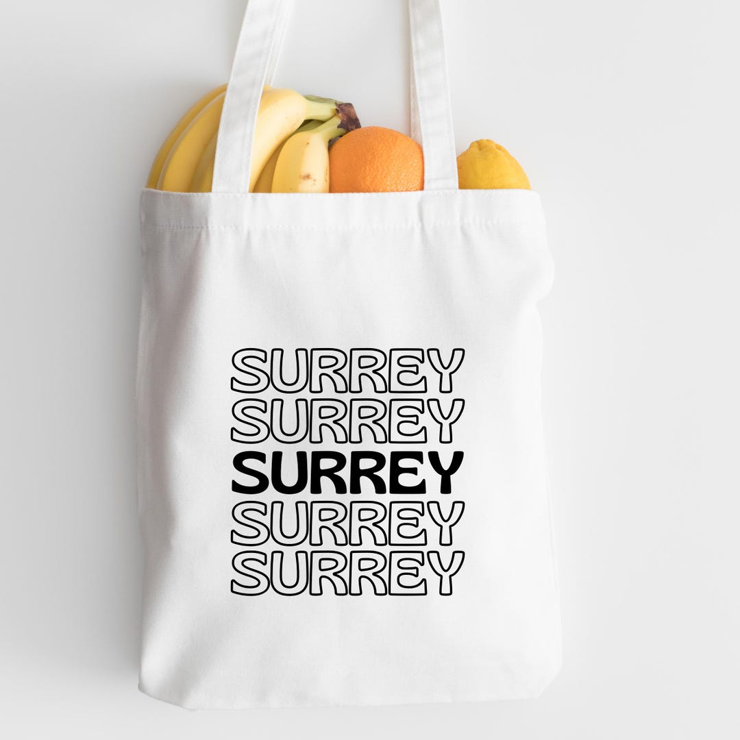 Canvas Tote Bag With surrey Design Perfect Gift for Surrey Residents Show Your Local Pride - Etsy