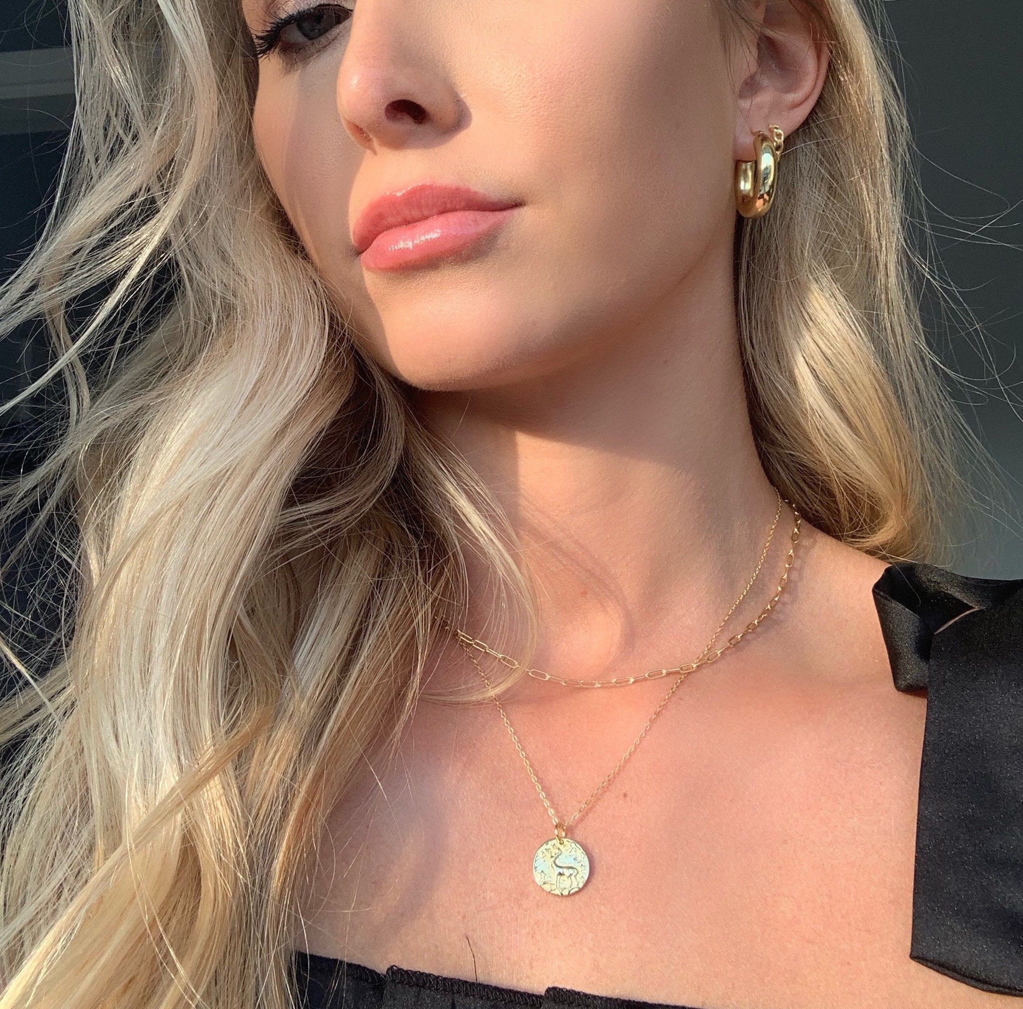 Gold Mini Paperclip Layering Chain. Stacking Necklace | Etsy