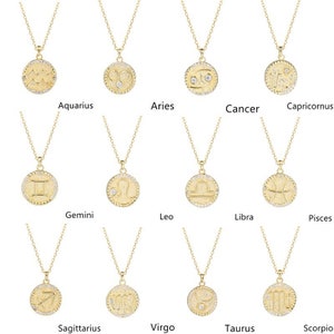 Starsign Necklace, Zodiac Necklace, Star Sign Gift, Zodiac Pendant ...