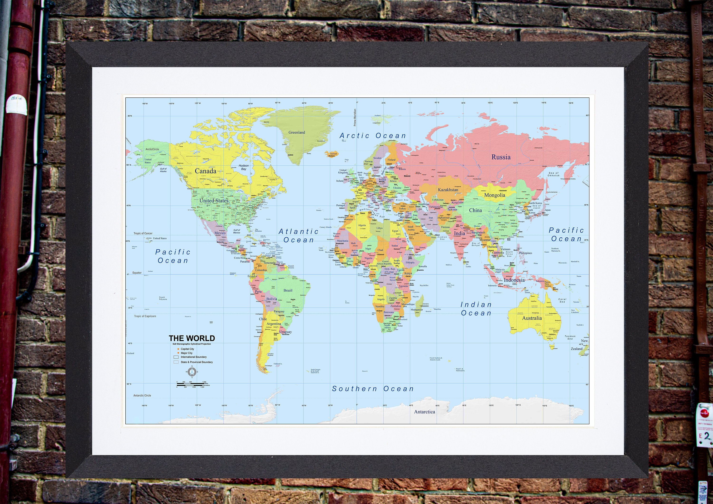 World Map Atlas Geography Political Poster Print | Etsy