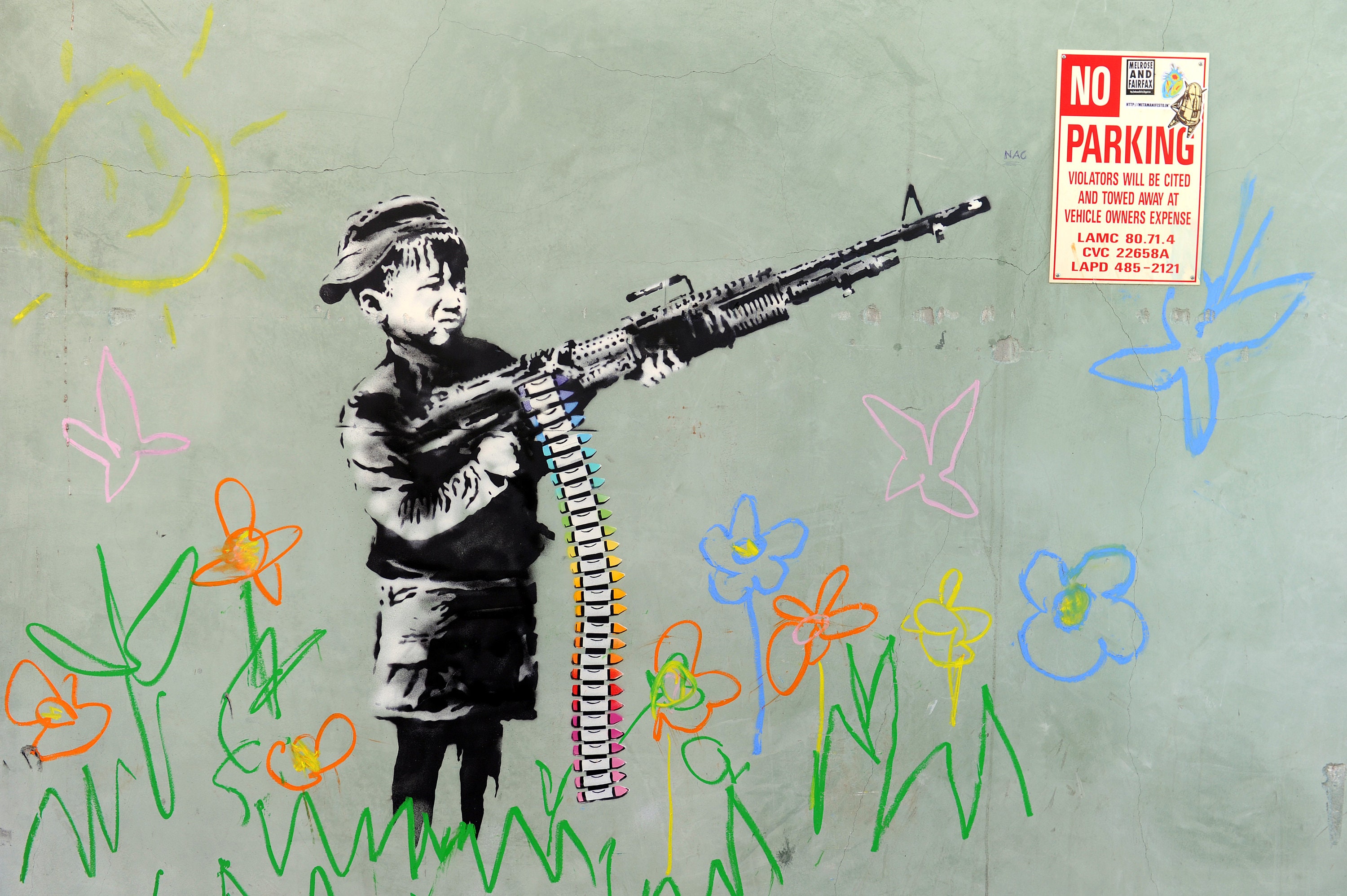 Banksy Street Art Boy with Gun Poster in Different Sizes | Etsy