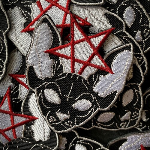 CAT FACE HEAD Iron-on Embroidered Patch Halloween Mystical Eye - Etsy