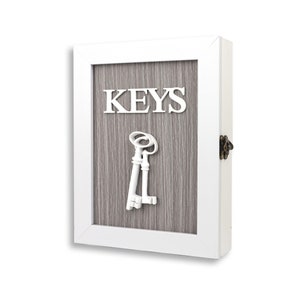Wooden Key Box White Key Box Vintage Key Box Key Holder Key Box for ...