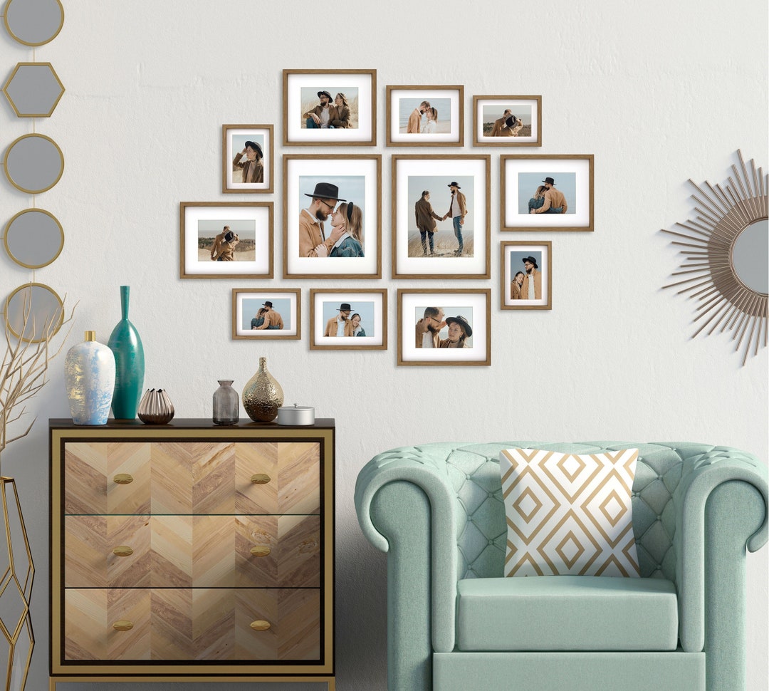 12 Piece Gallery Wall Frame Set starrustic Photo Frame Set With Mat ...
