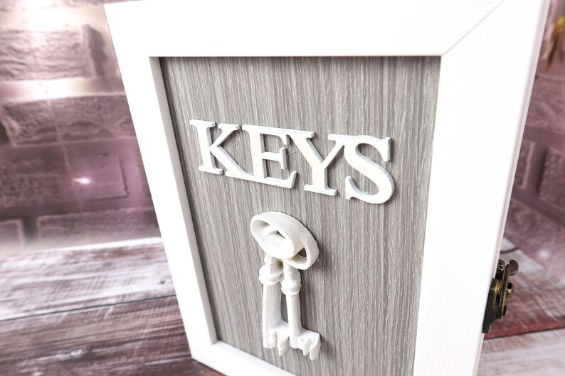 Wooden Key Box White Key Box Vintage Key Box Key Holder - Etsy