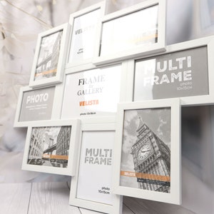 Set of 9 Rustic White Multi Photo Frame Wooden Collage | Etsy