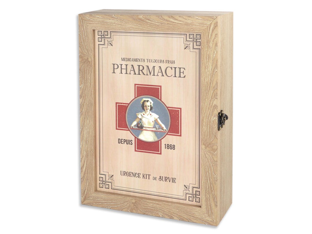 Wooden Medicine Cabinet for Wall - Rustic Storage for Medications ...