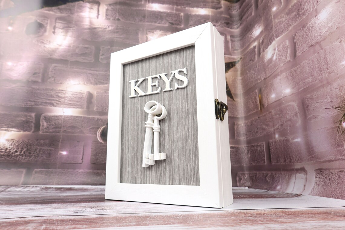 Wooden Key Box White Key Box Vintage Key Box Key Holder - Etsy