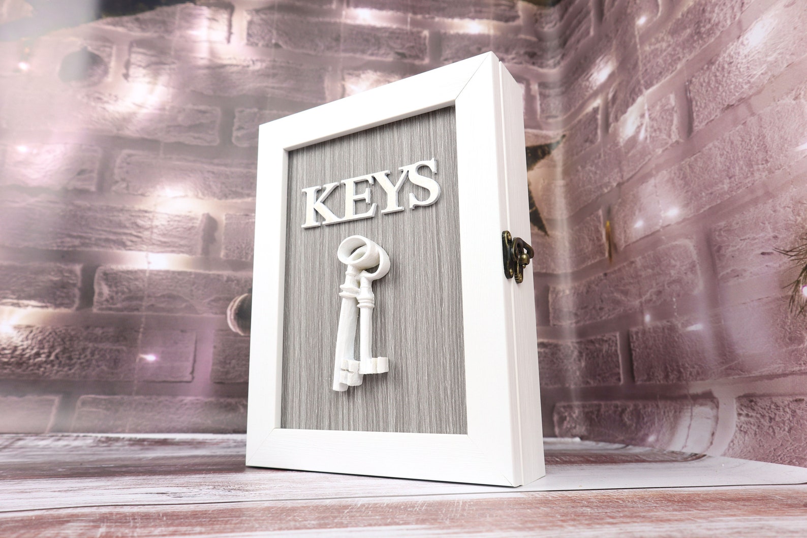 Wooden Key Box White Key Box Vintage Key Box Key Holder - Etsy