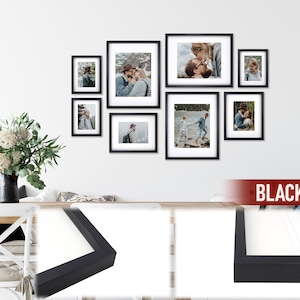 8 Piece Gallery Wall Frame Set "dis"-rustic Photo Frame Set With Mat ...