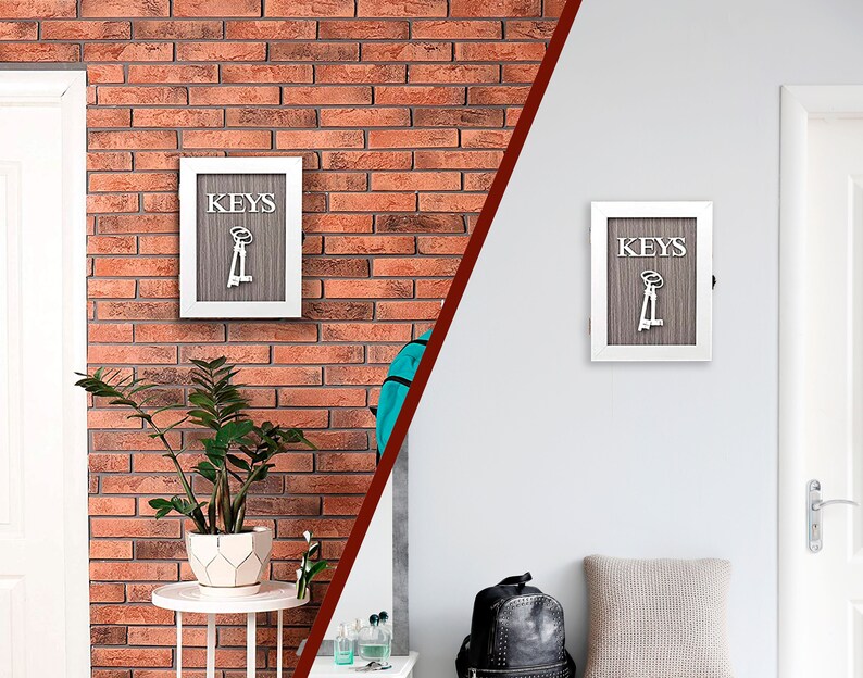 Wooden Key Box White Key Box Vintage Key Box Key Holder - Etsy