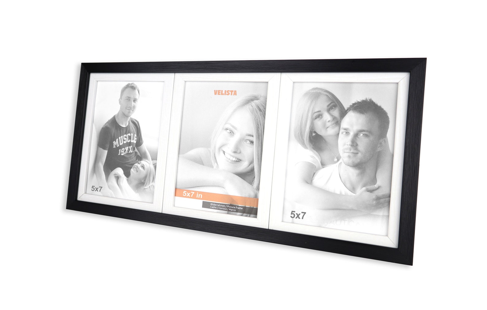 Black and White Collage Picture Frame With 3 Openings, Photo Collage ...