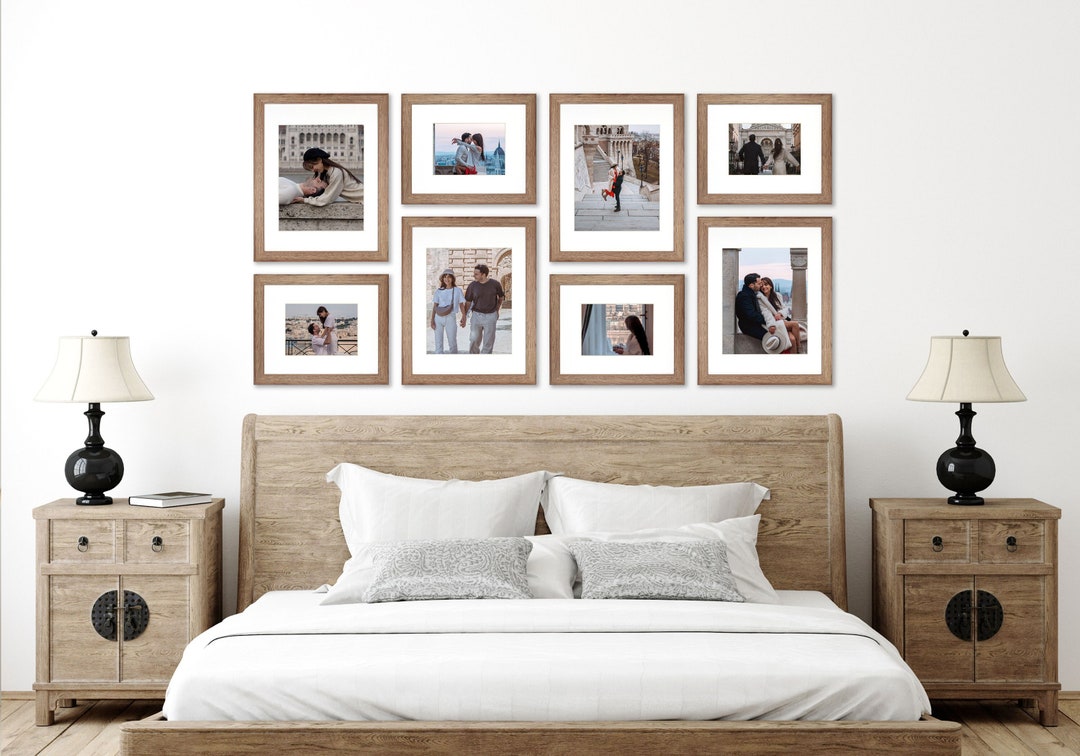 8 Piece Rectangle Gallery Wall Frame Set Rustic Photo Frame Set With ...