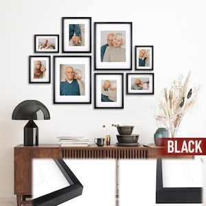 8 Piece Gallery Wall Frame Set - Rustic Photo Frame Set With Mat ...