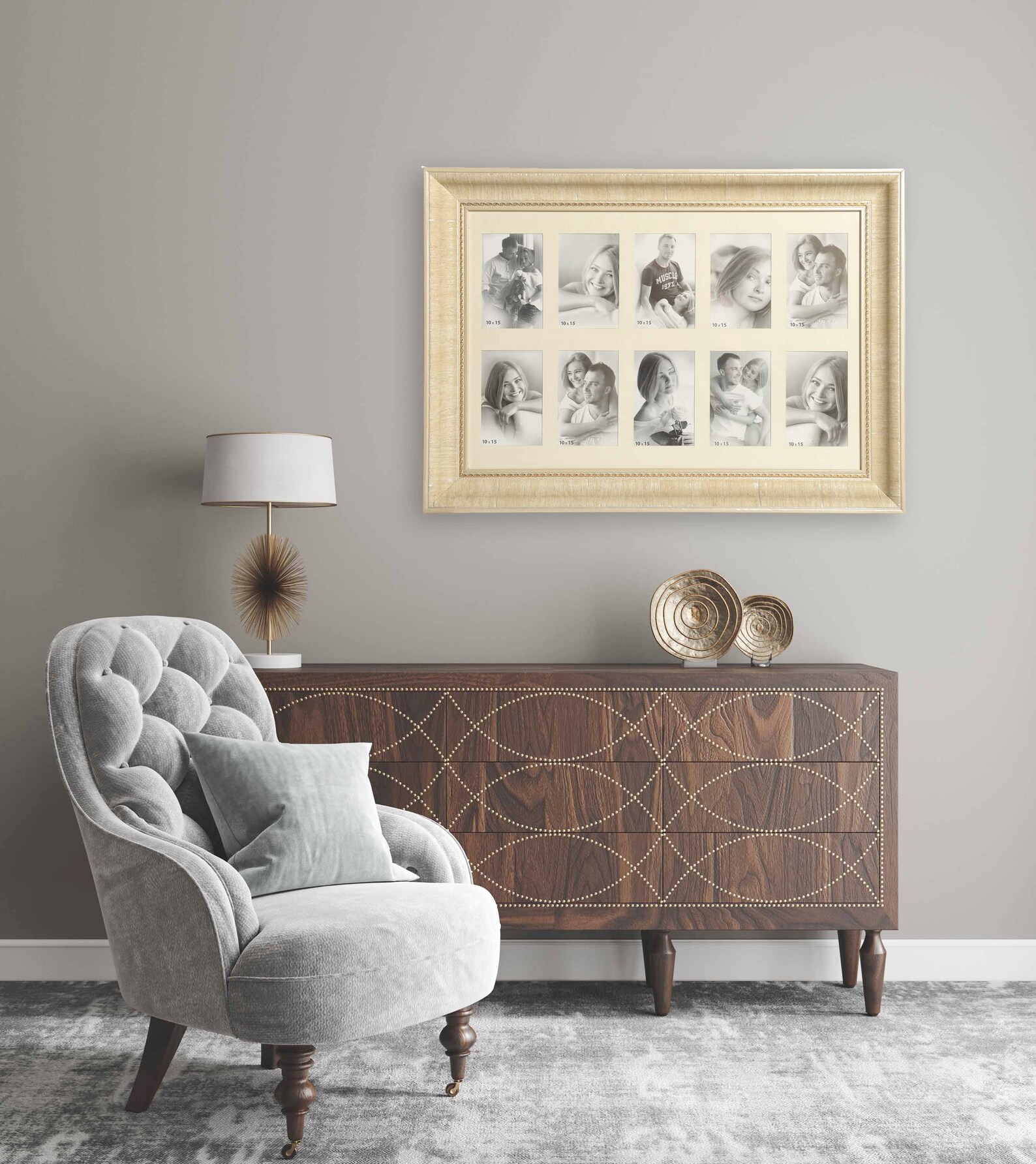 Rustic Beige 10 Collage Picture Frame Wooden Home Decor | Etsy