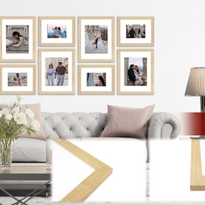 8 Piece Rectangle Gallery Wall Frame Set - Rustic Photo Frame Set With ...