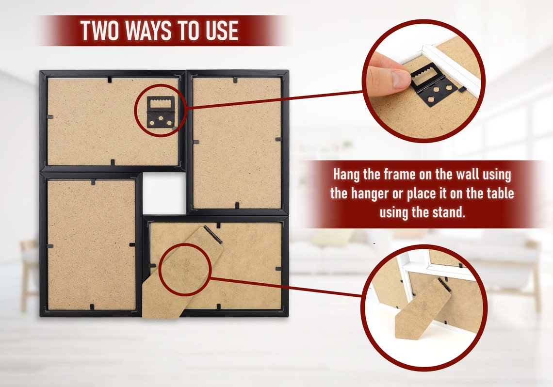 4-opening 4x6 Rustic Picture Frame Collage Farmhouse - Etsy