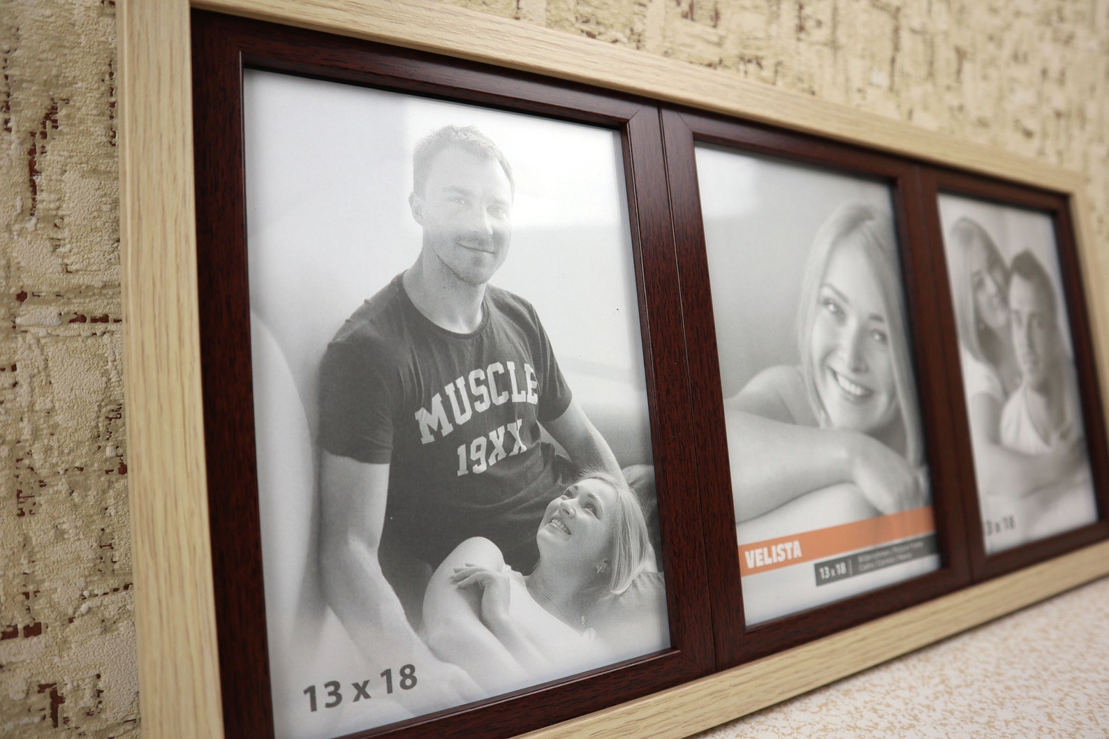 Brown Collage Picture Frame With 3 Openings Photo Collage | Etsy