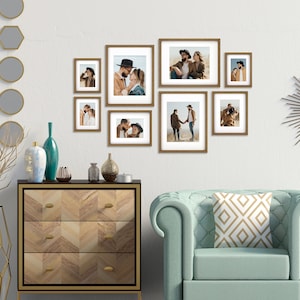 8 Piece Gallery Wall Frame Set "dis"-rustic Photo Frame Set With Mat ...