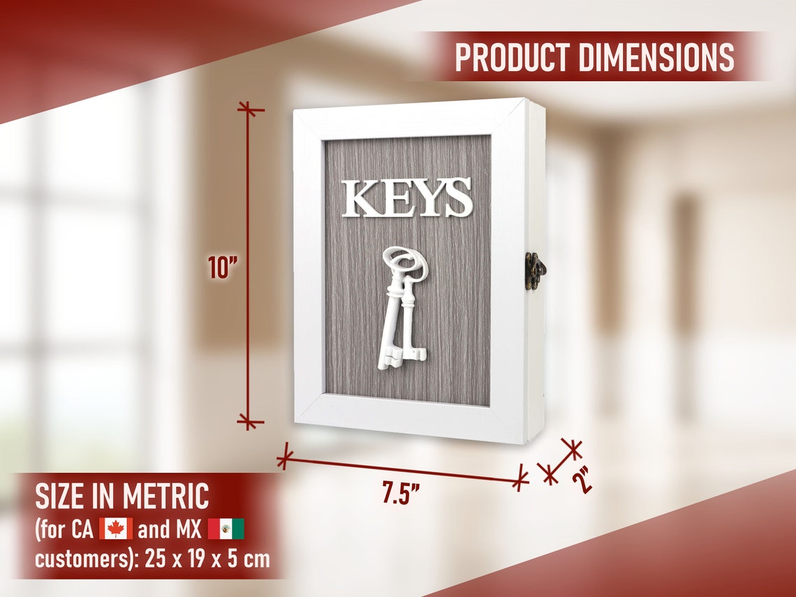 Wooden Key Box White Key Box Vintage Key Box Key Holder - Etsy